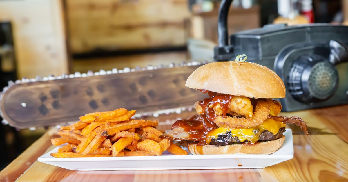 Loaded BBQ Burger - Food Menu - Backwoods Brewing Company - Brewpub
