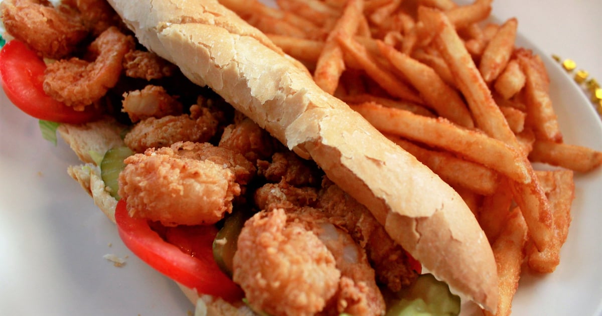 Shrimp Po' Boy with French Fries - French Quarter Cajun Seafood ...