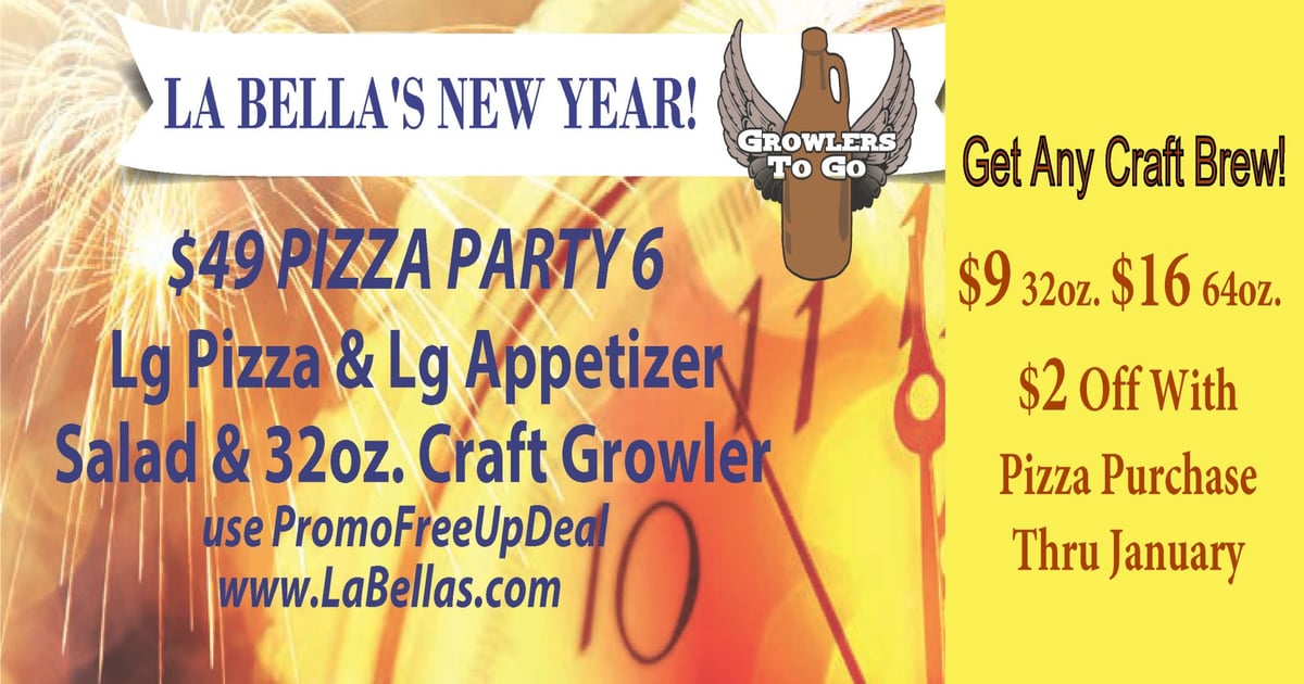 What's New - La Bella Pizza - Italian Restaurant in CA