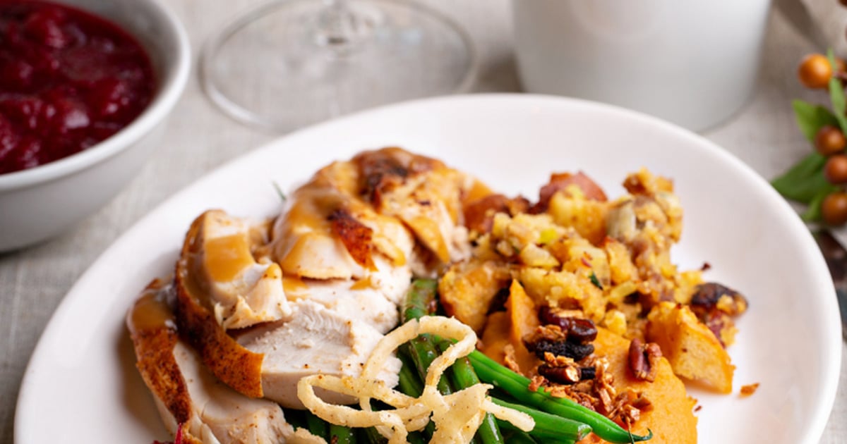 Dinner for four, prepped, pre-cooked, packaged and labeled, ready to re ...