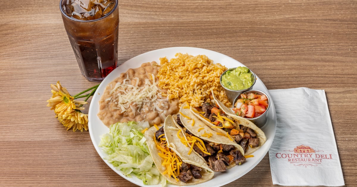 Tacos - Earlybird Dinner Menu - Country Deli - Deli in Chatsworth, CA