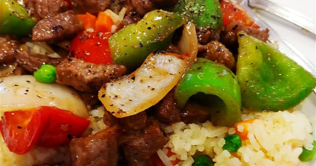 46) Medium Rare Beef Cubes on Fried Rice - Van Son Vietnamese Calgary ...