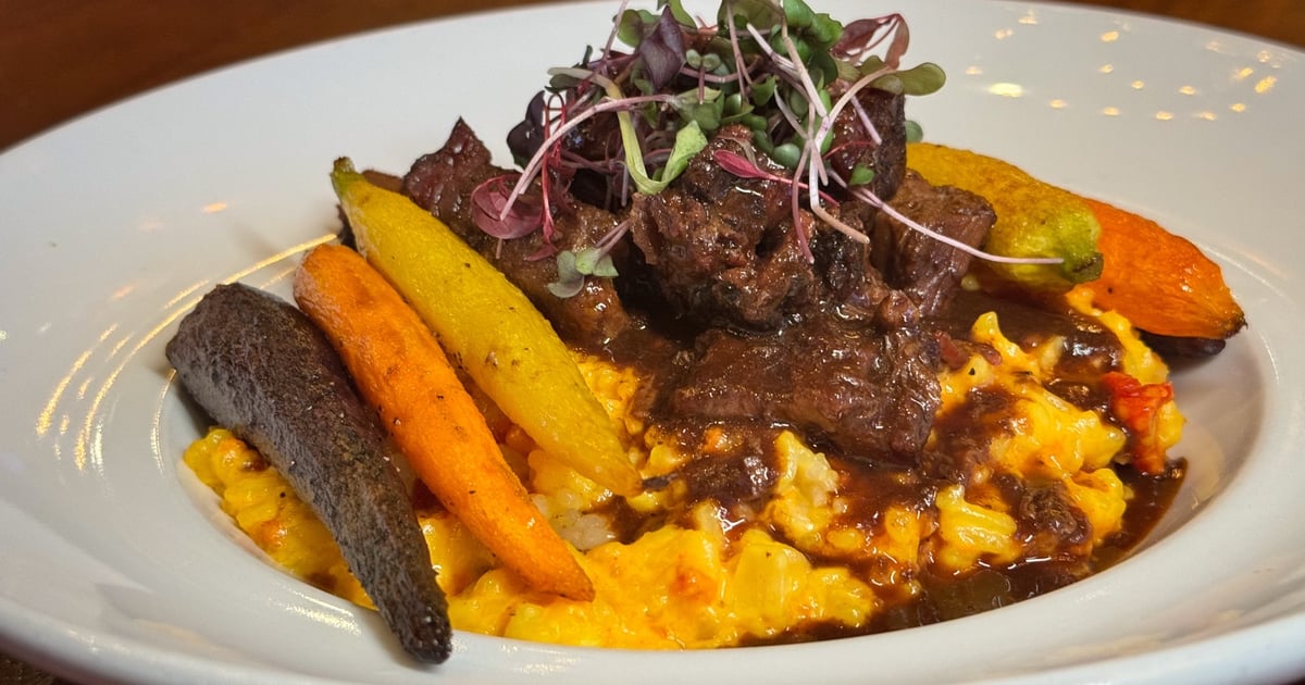 Brisket & Saffron Risotto - Barrett's Alehouse - American Restaurant in MA