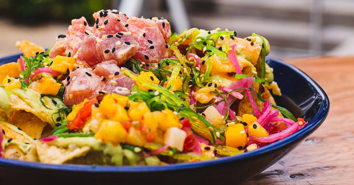 Tuna Poke Nachos - Lucky Fish Beach Bar & Grill in South Florida