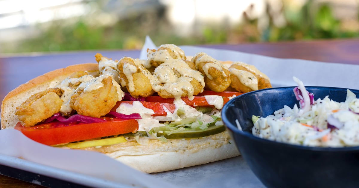 Shrimp Po' Boy - Lucky Fish Beach Bar & Grill in South Florida