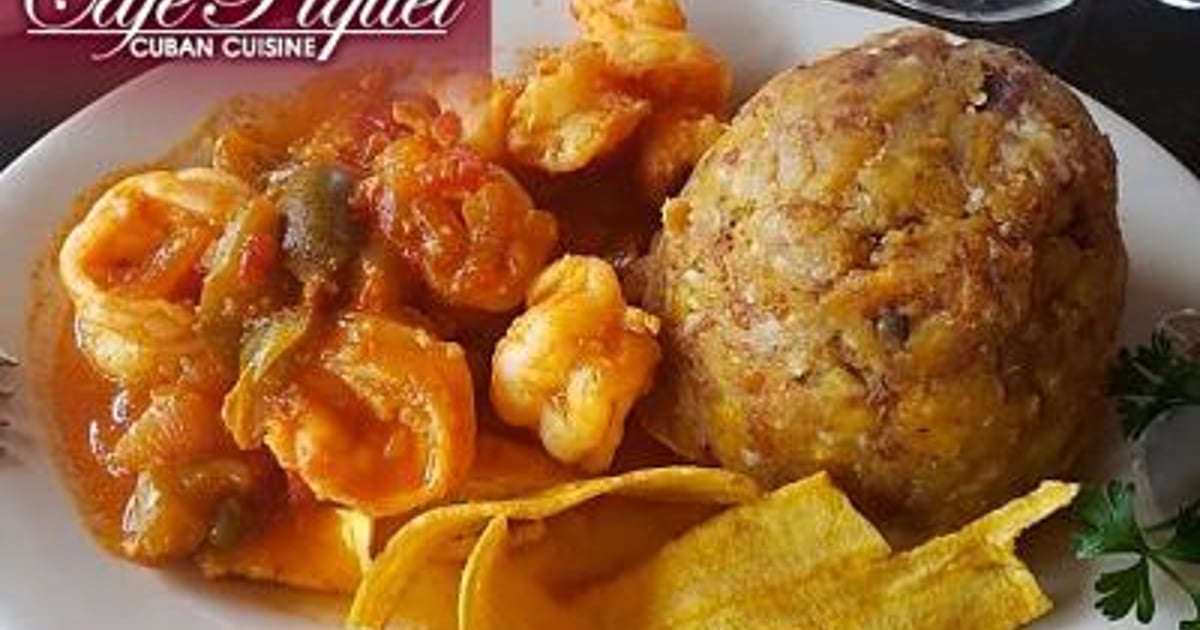Fufu de Platano con Camaron - Cafe Piquet Cuban Cuisine - Cuban ...