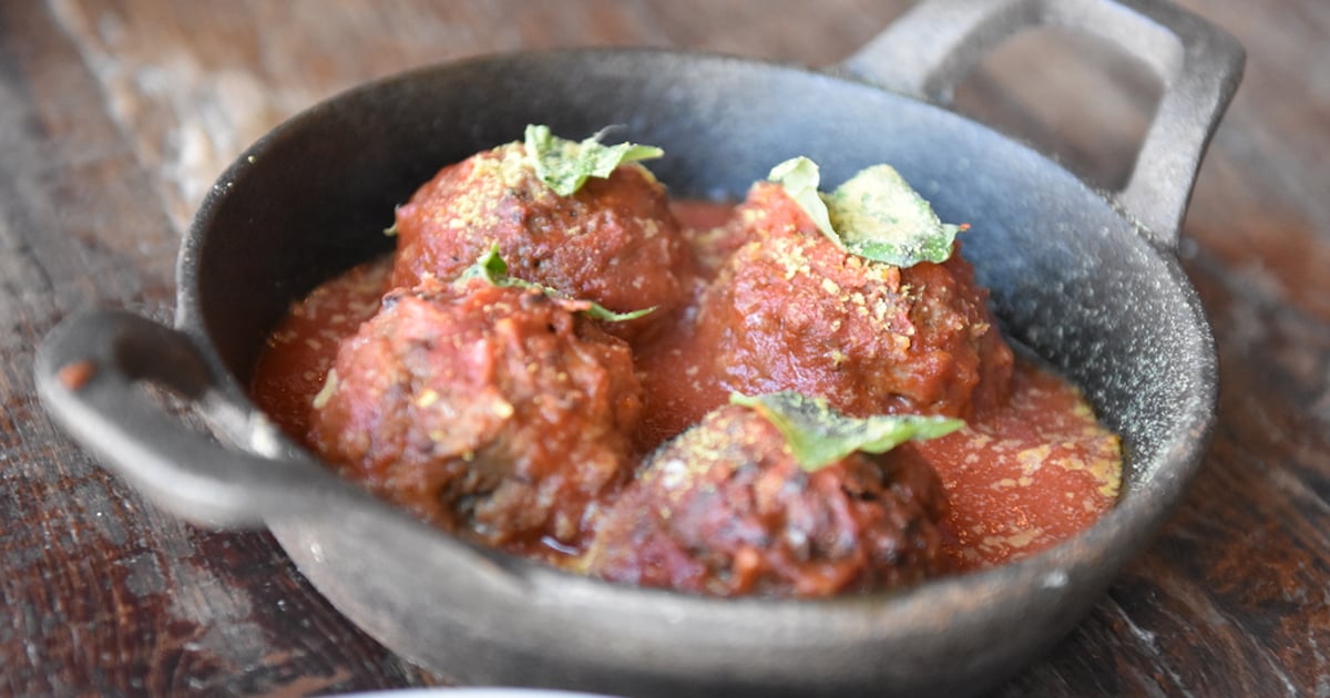 Impossible Meatballs Dinner Noble Crust Deep South Italian Brunch Restaurants In South Fl