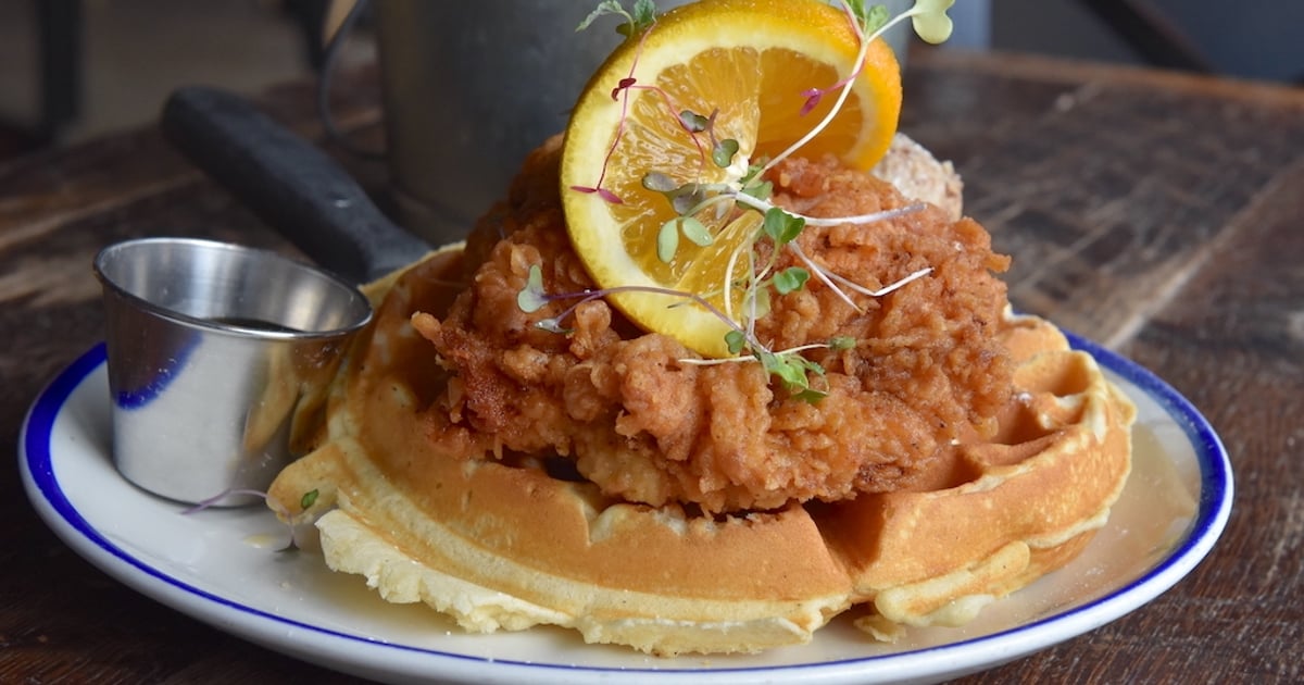 FRIED CHICKEN + WAFFLE - Noble Crust - Deep South Italian Brunch ...