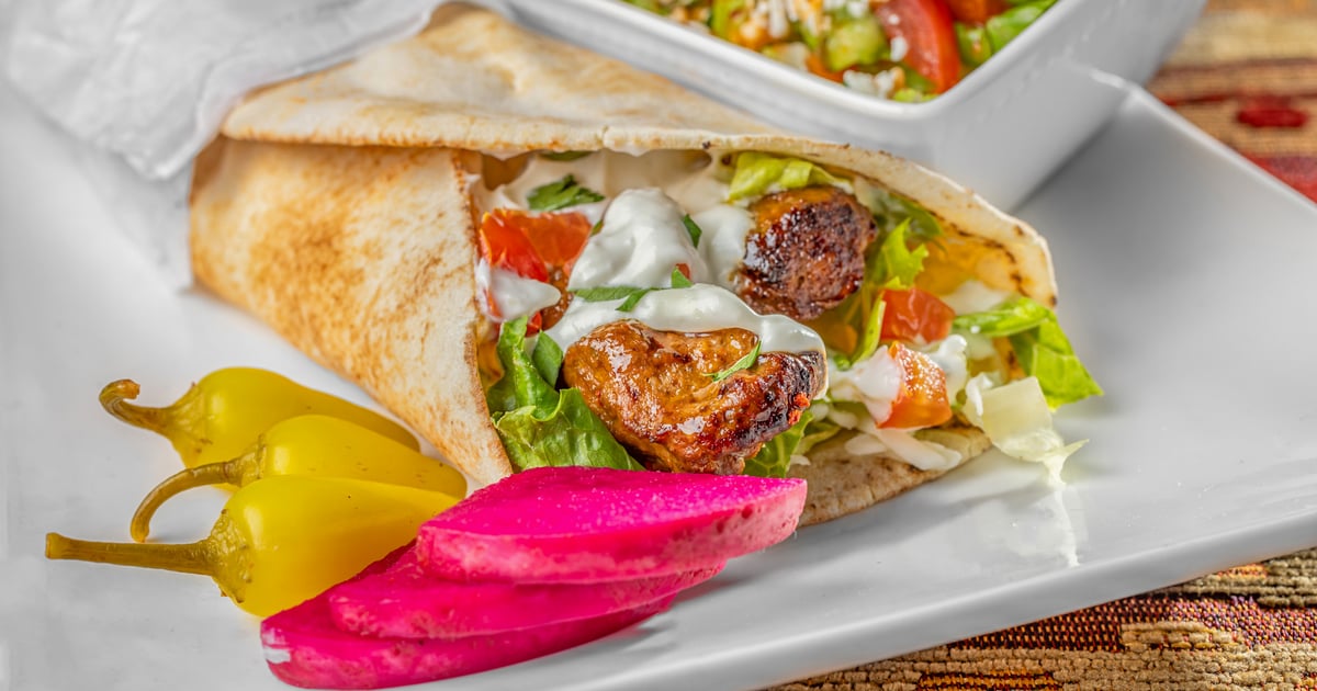 Beef Lula Kebab Wrap - Main Menu - Lusy's Mediterranean Cafe & Grill ...