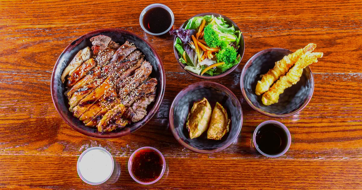 Chicken, Beef & Shrimp Combo - Teriyaki Don