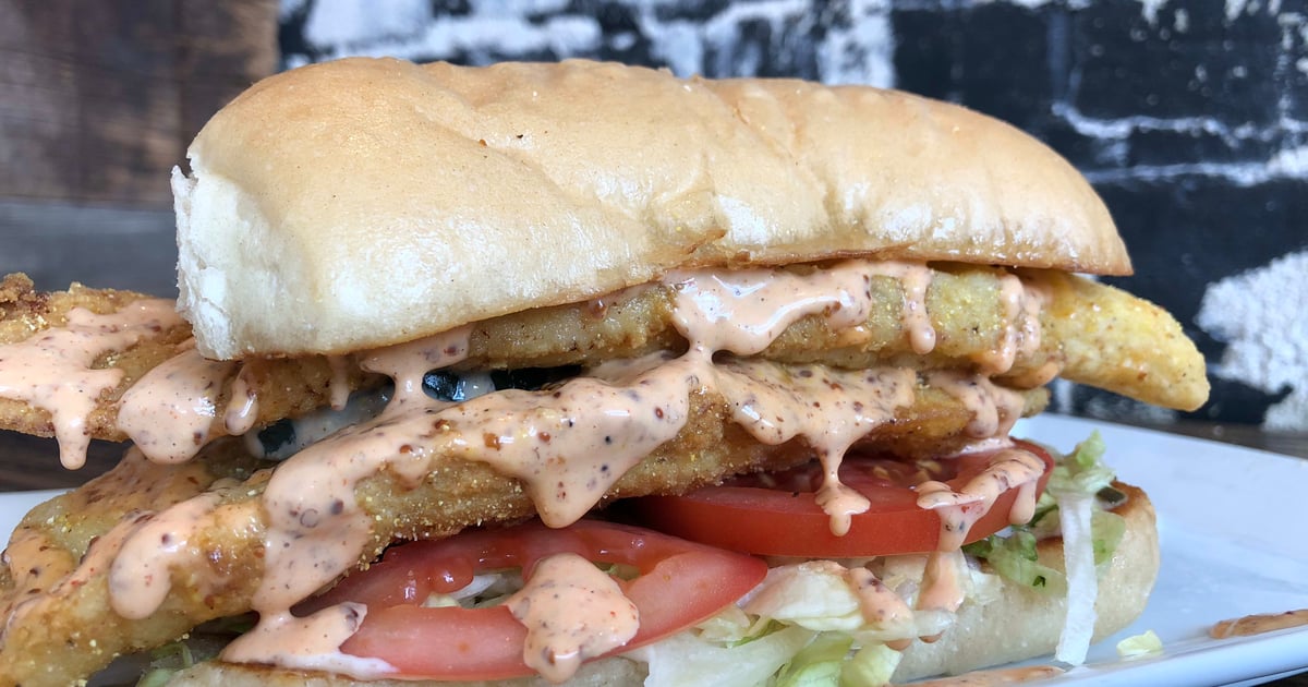 Shrimp Or Catfish Po' Boy - Angry Barnyard BBQ - Angry Barnyard BBQ ...