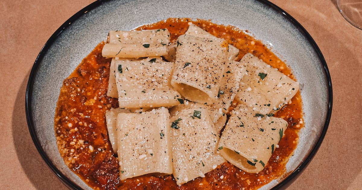 "Paccheri" Rigatoni Bolognese - The Miner's Apron - Restaurant ...