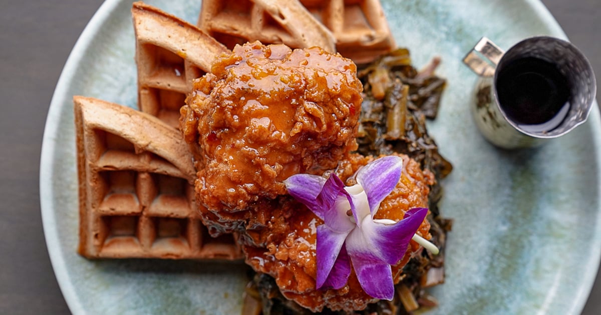 Henny Glazed Chicken & Waffle - The Flavor Hills