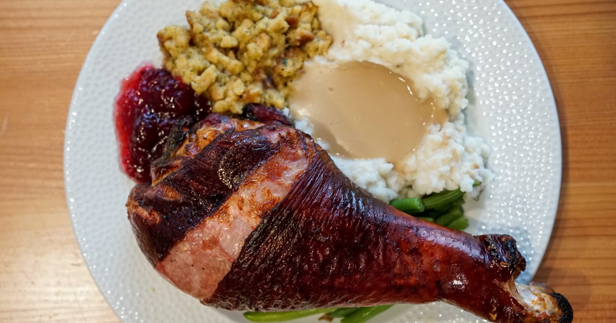 Giant Smoked Turkey Leg Meal - Thanksgiving Day Menu - Maynard's Restaurant