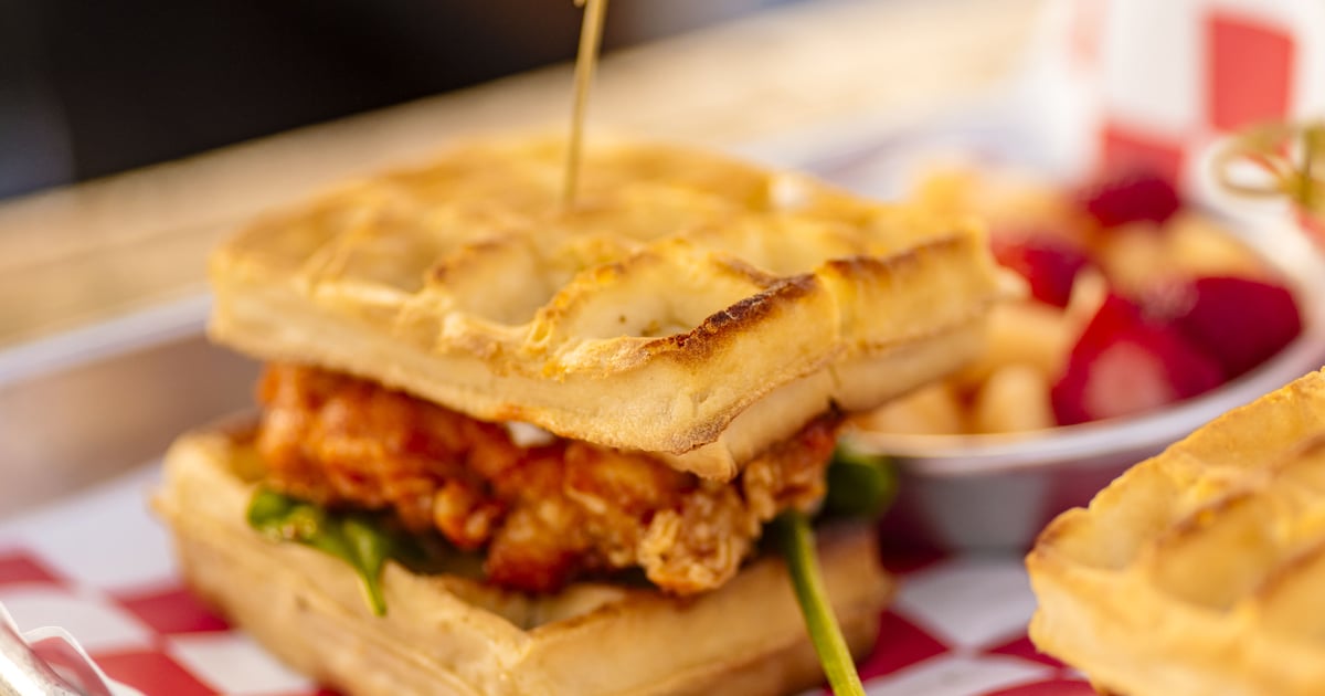 *Chicken & Waffle Sandwich - Old Crow - Bar & BBQ Restaurant in ...