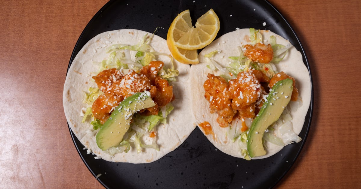 Firecracker Shrimp Tacos - Lunch & Dinner Menu - Lago Tacos