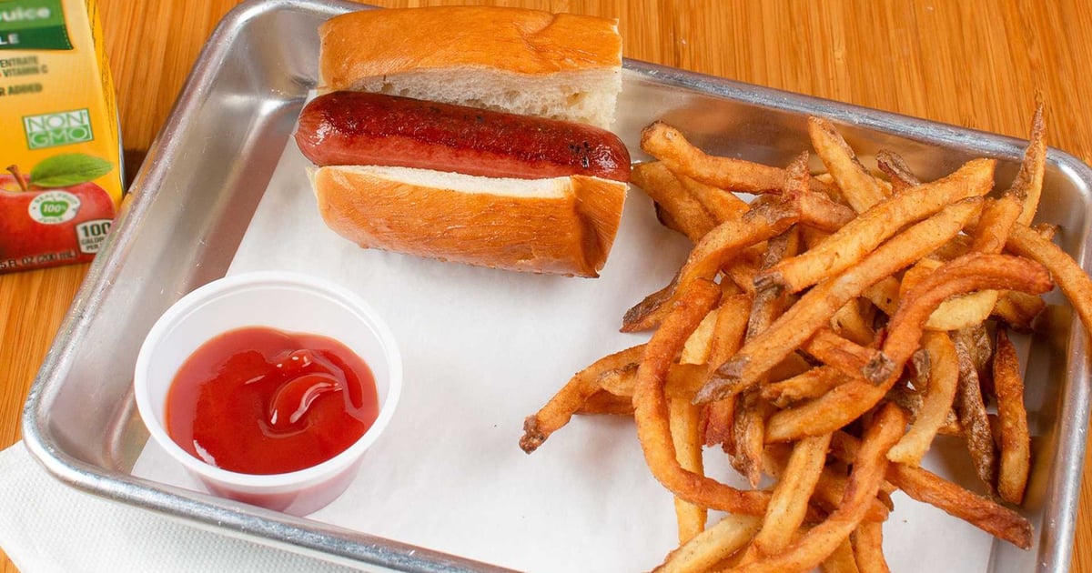 Kid s Hot Dog Meal Menu Haute Dogs And Fries