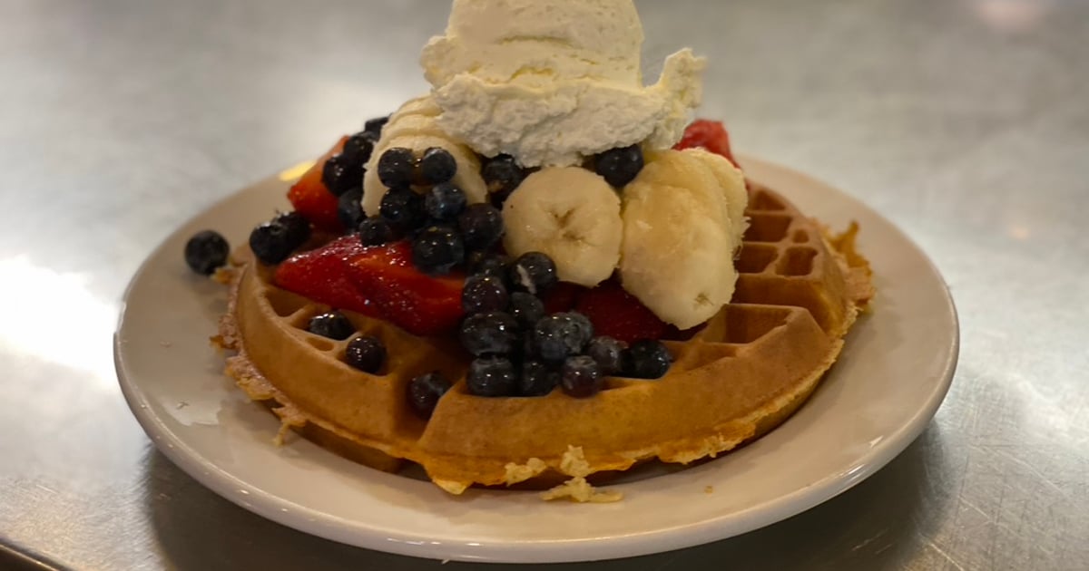 Belgian Waffle With Fruit - Breakfast Menu - Partners Restaurant ...