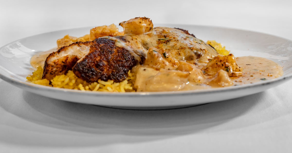 Cajun Grouper with Garlic Shrimp Cream Sauce - Castello's Restaurant ...