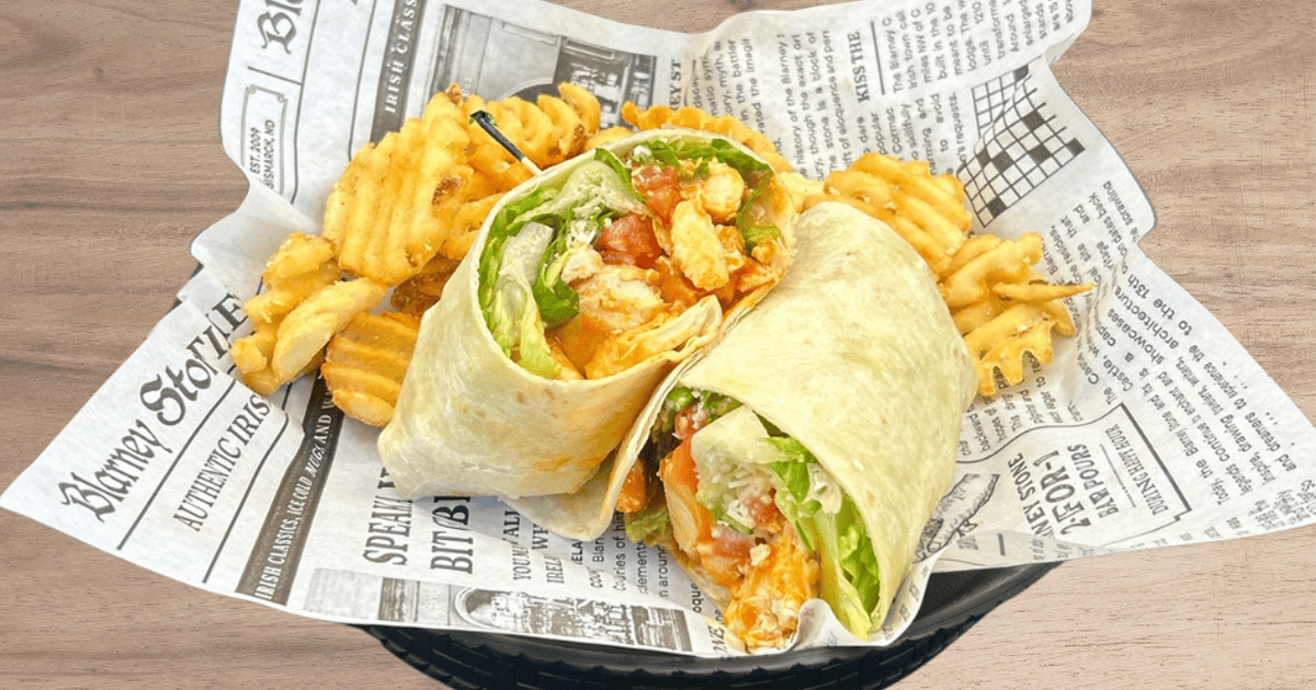 Angry Chicken Caesar Wrap - Blarney Stone Pub