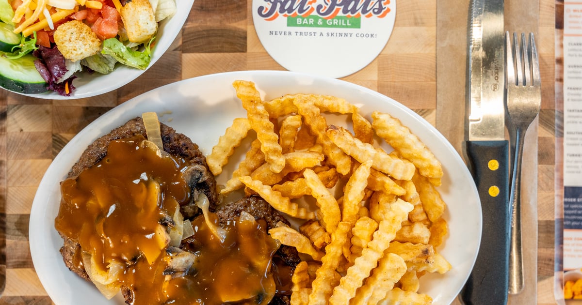 Hamburger Steak - Fat Pat's Bar and Grill - American Restaurant in LA Hamburger Steak - Fat Pat's Bar and Grill - American Restaurant in LA