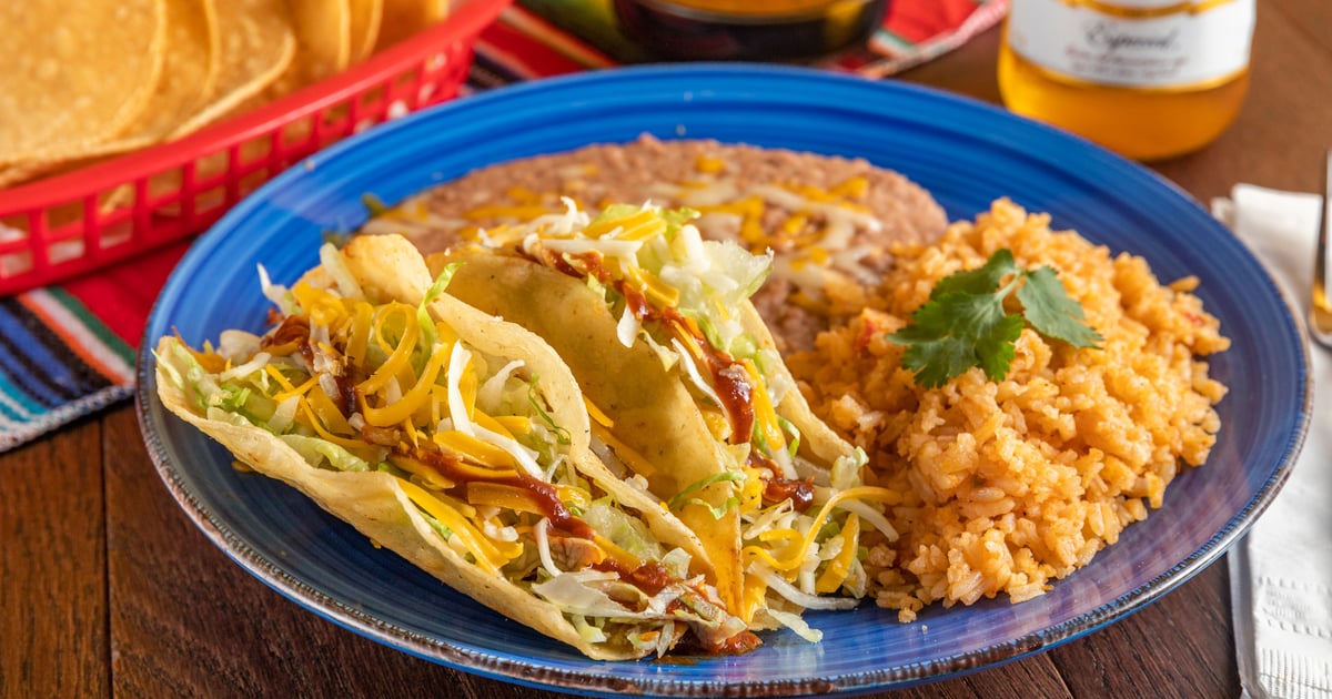 7. Two Tacos, Rice and Beans - Food Menu - Super Mex Restaurants