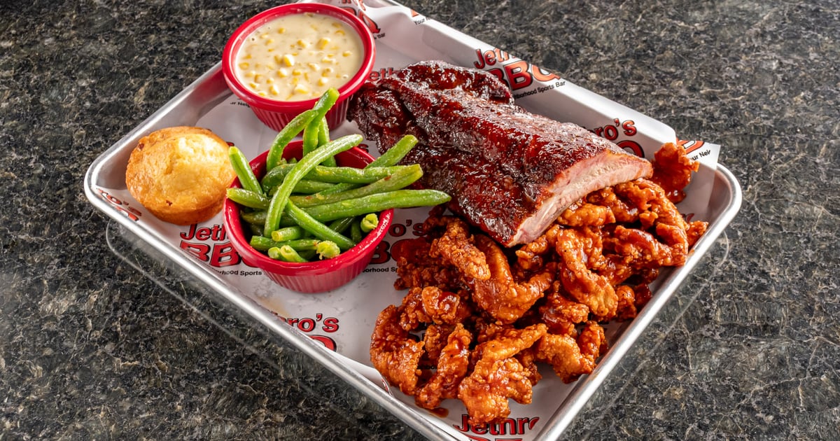 Half Slab Ribs and Boneless Combo - Jethro's BBQ - Barbecue Restaurant ...