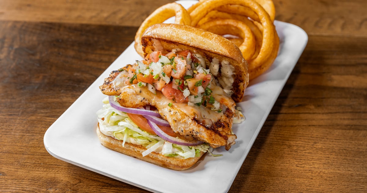 Firecracker Chicken Sandwich - Blazing Onion Burger Co. - American ...