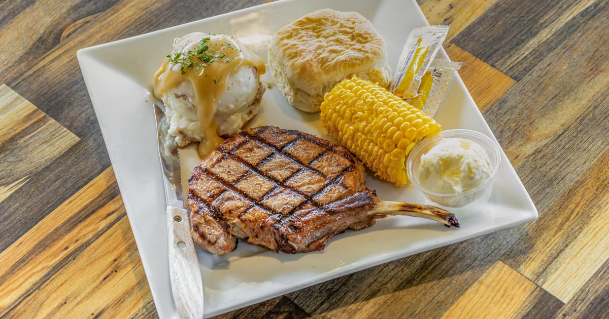 Pork Chop Dinner - Menu - The Quarterdeck Seafood Bar & Grill - Seafood ...