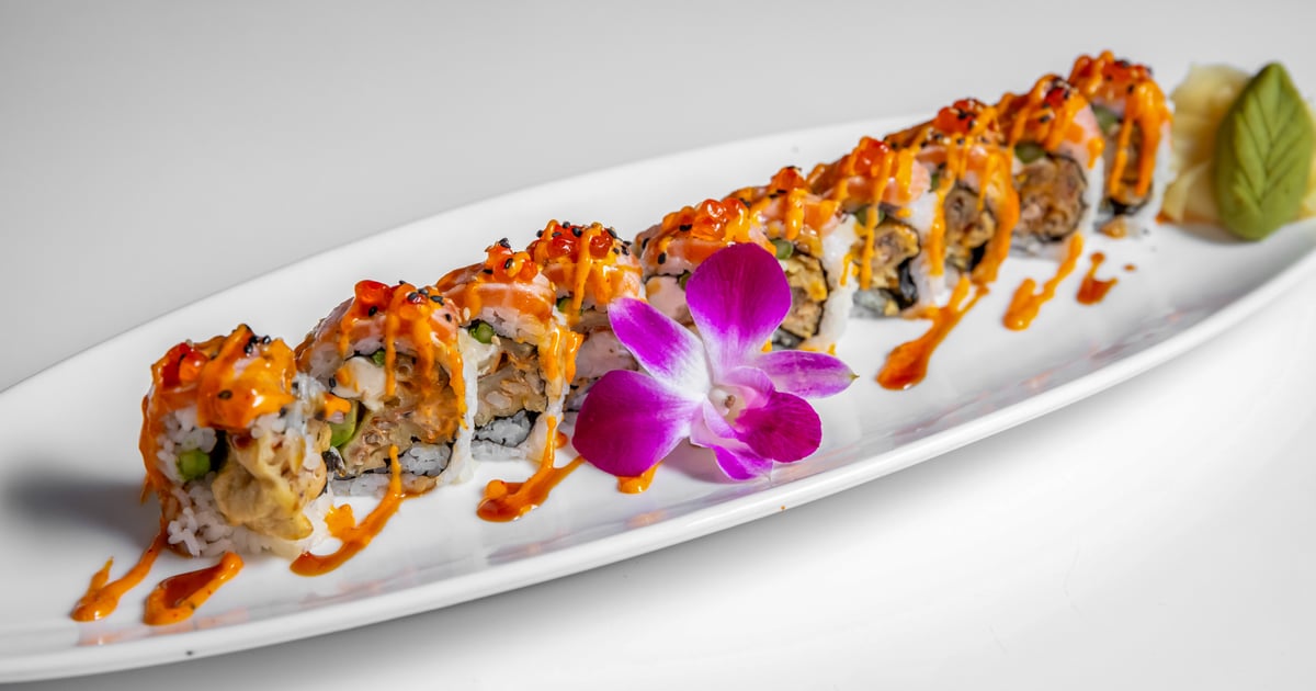 Rainbow Dragon Roll - Bangkok Happy Bowl - Asian Restaurant and Sushi Bar