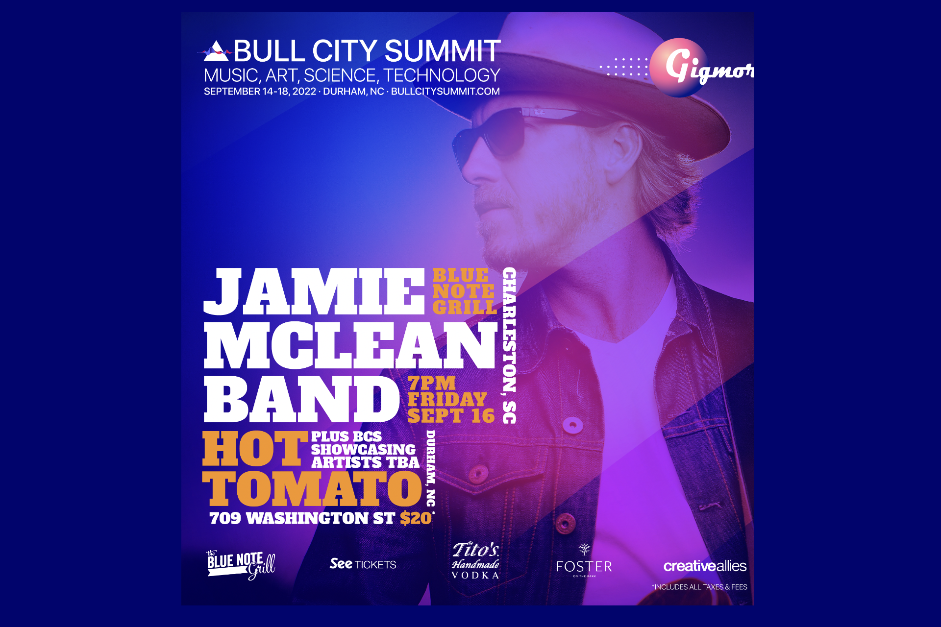 Gigmor x BCS 2022 Showcase with Jamie McLean Band - The Blue Note Grill