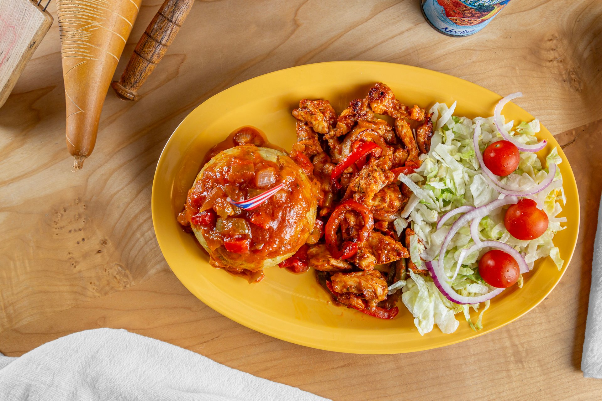 Mofongo Con Pollo A La Criolla