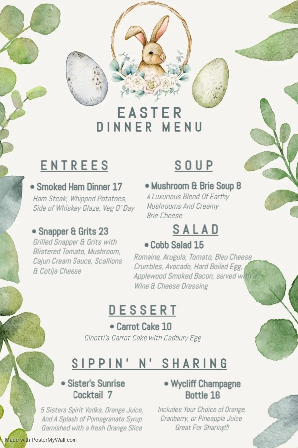 "HOP" on over to Culhane's Irish Pub for Easter Dinner on Sunday, April ...