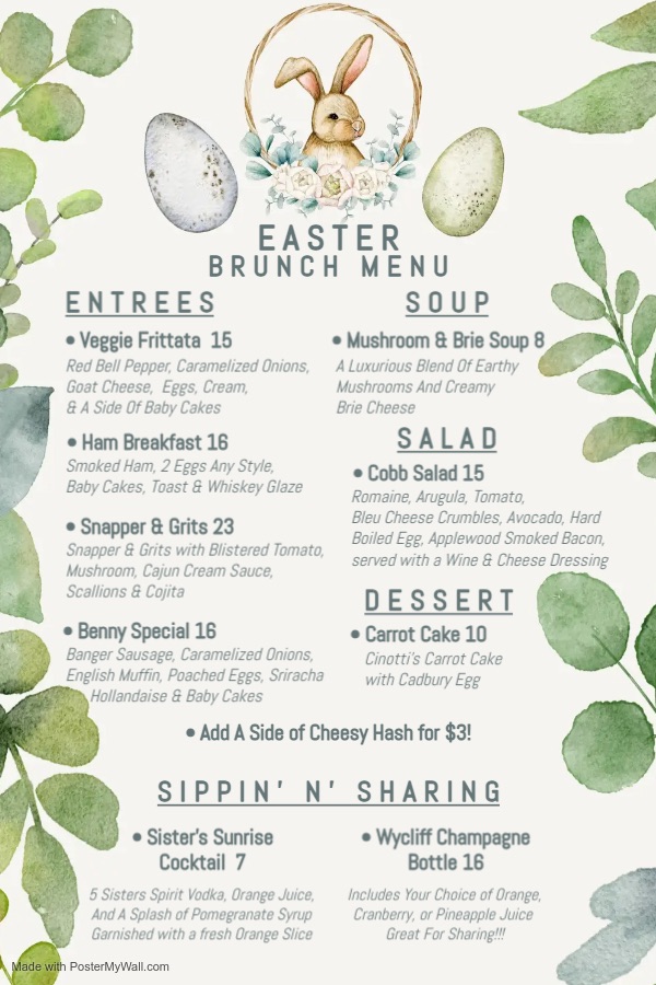 "HOP" on over to Culhane's Irish Pub for Easter Brunch on Sunday, April ...
