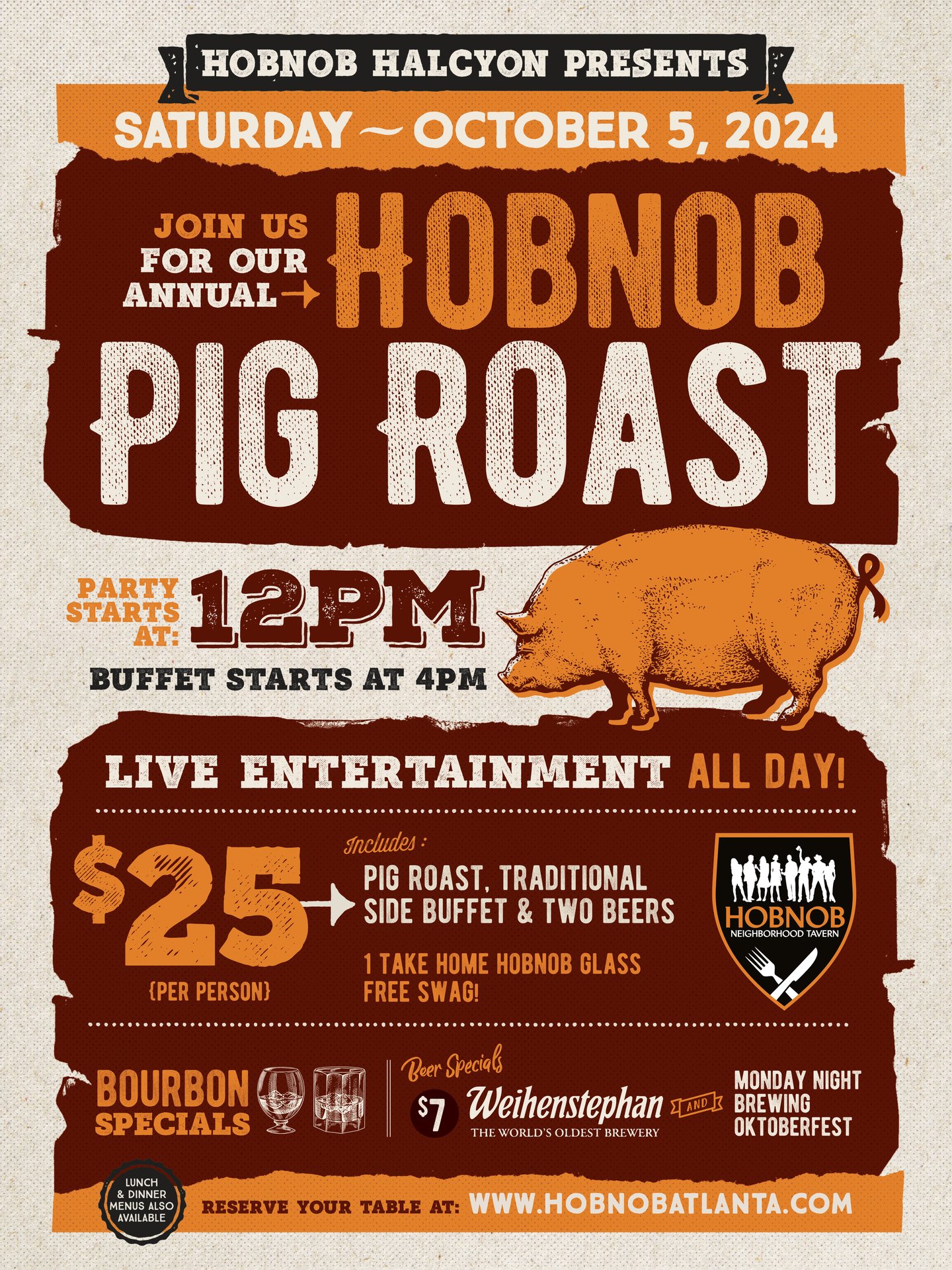 Halcyon Pig Roast - HOBNOB Neighborhood Tavern - Restaurant in Atlanta, GA