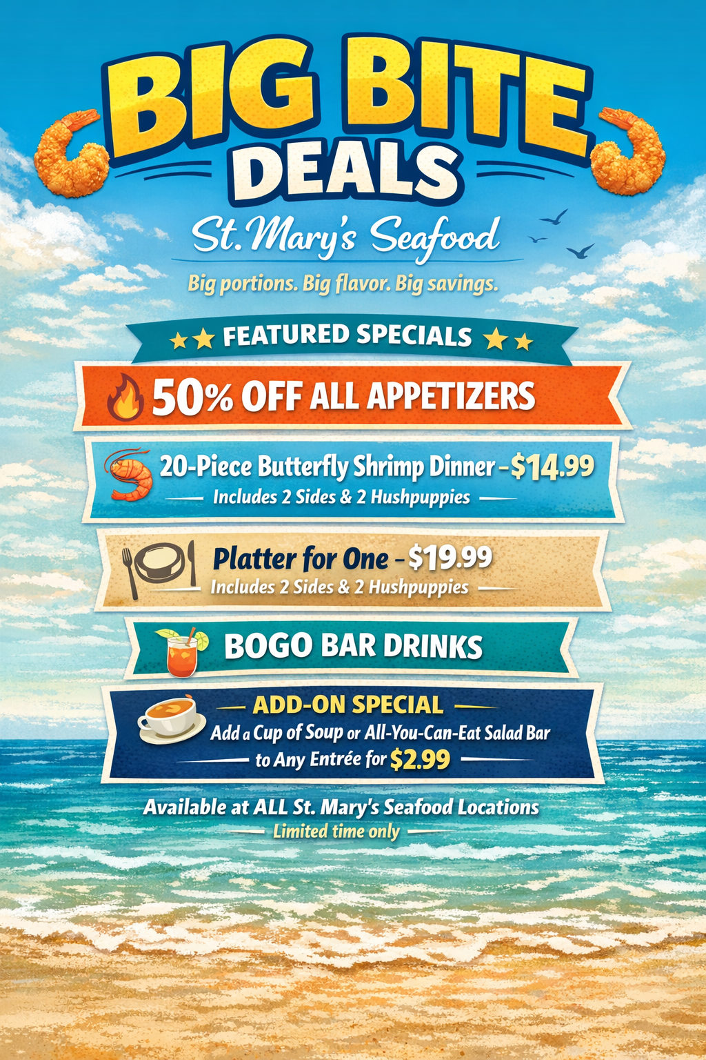 Big Bite Deals - St Marys Seafood & More - Seafood Restaurant