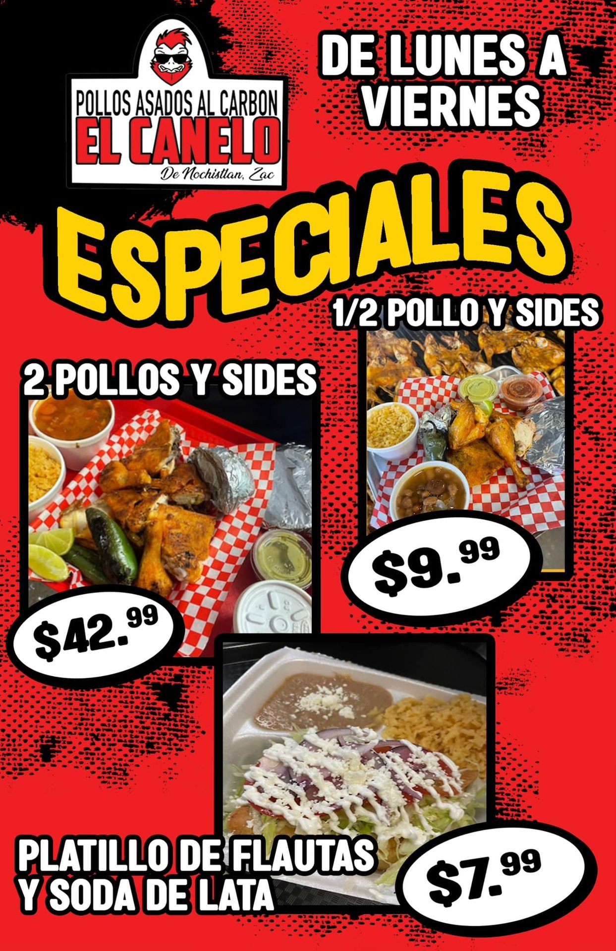 Pollos Asados al Carbon Especiales// Charcoal grilled chicken Specials ...