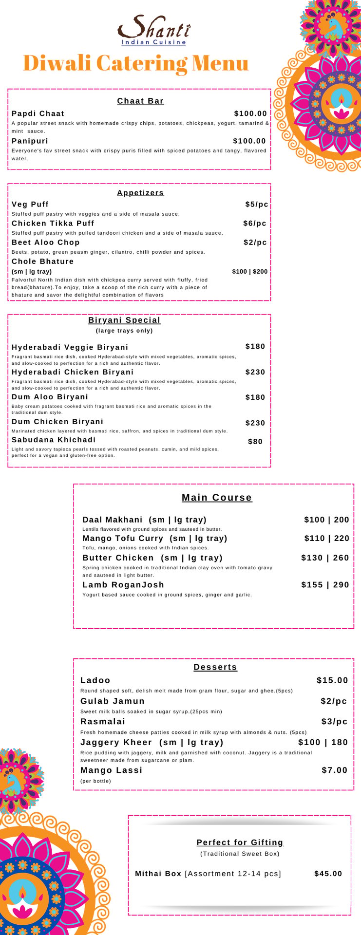Diwali Catering Available!! - Shanti Indian Cuisine | Boston's Best ...