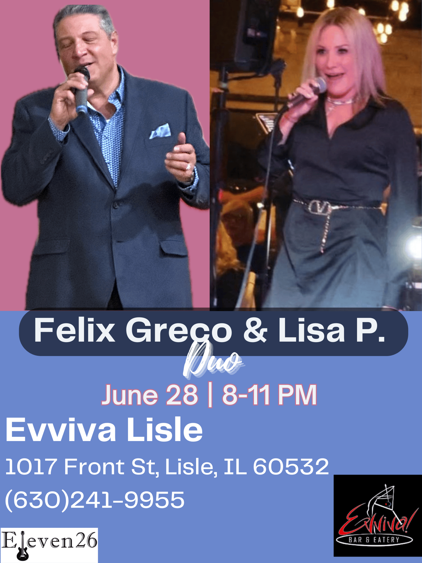 Felix Greco & Lisa P. Duo - Live Entertainment - Evviva! Bar & Eatery ...