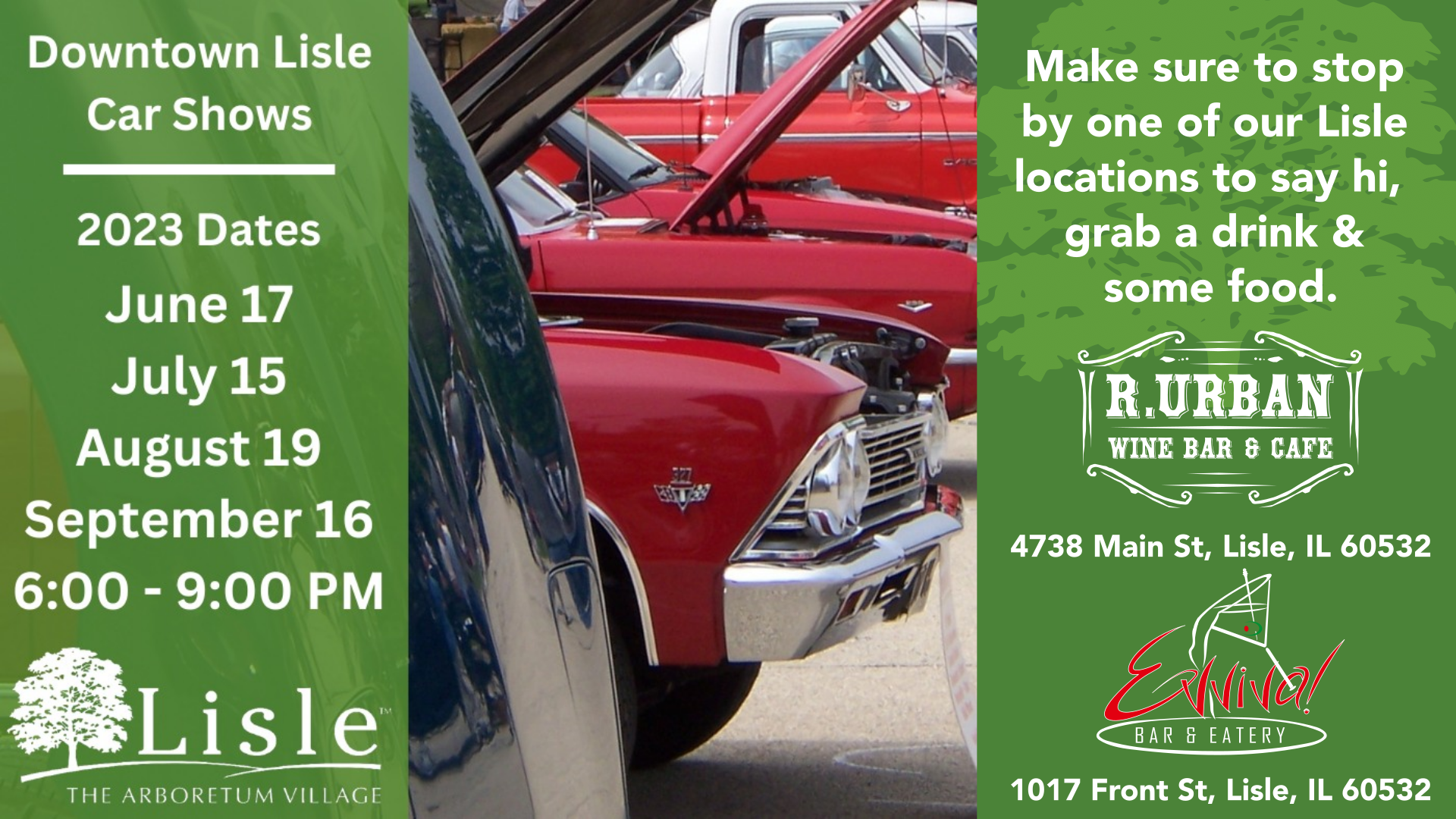 Downtown Lisle Car Show - Urban Wine + Kitchen - Wine Bar in Lisle, IL