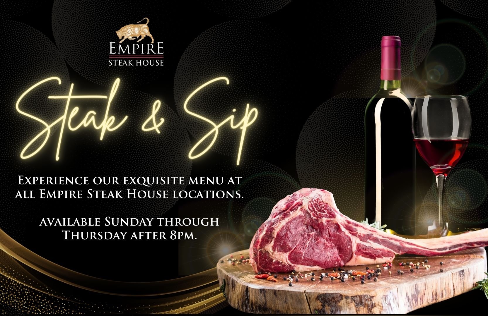STEAK & SIP EXPERIENCE - Empire Steak House | Finest Cuts of Steak in NYC