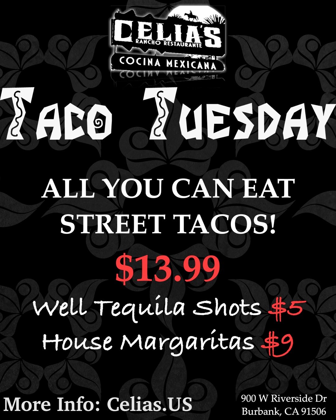 Street Taco Tuesday Promotion - Celia's Rancho Restaurante - Mexican ...