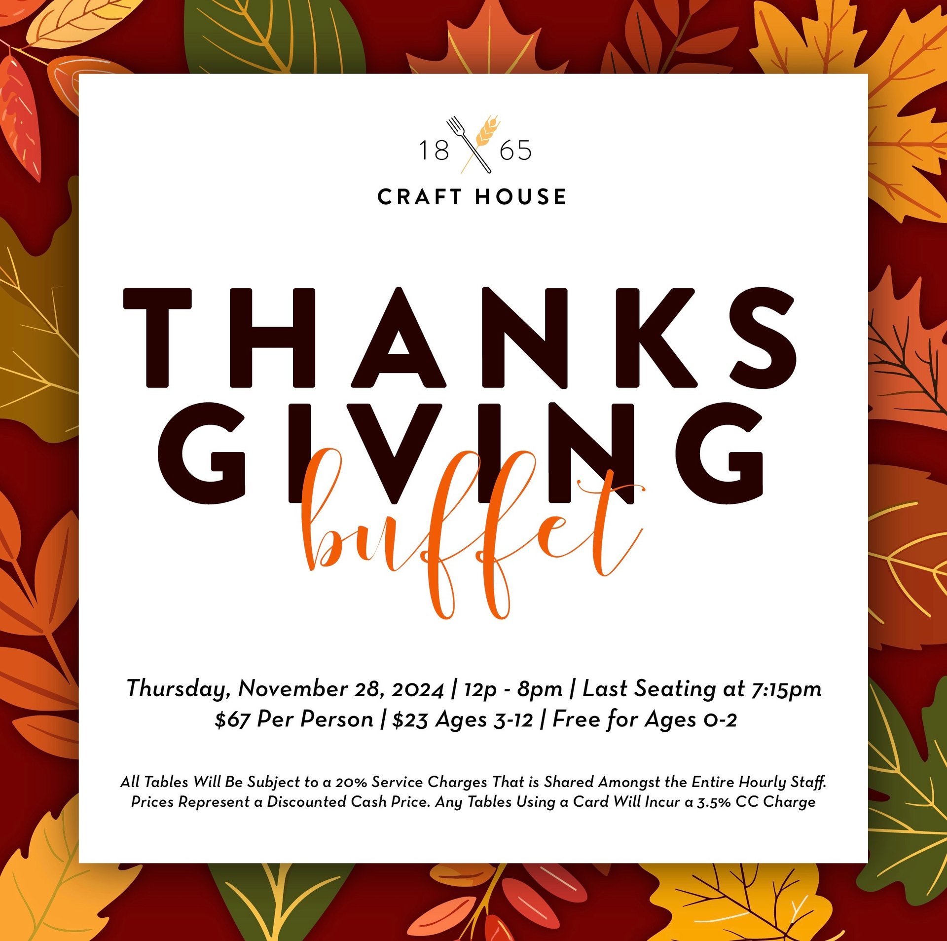 Thanksgiving '24 - 1865 Slo - American Restaurant in San Luis Obispo, CA