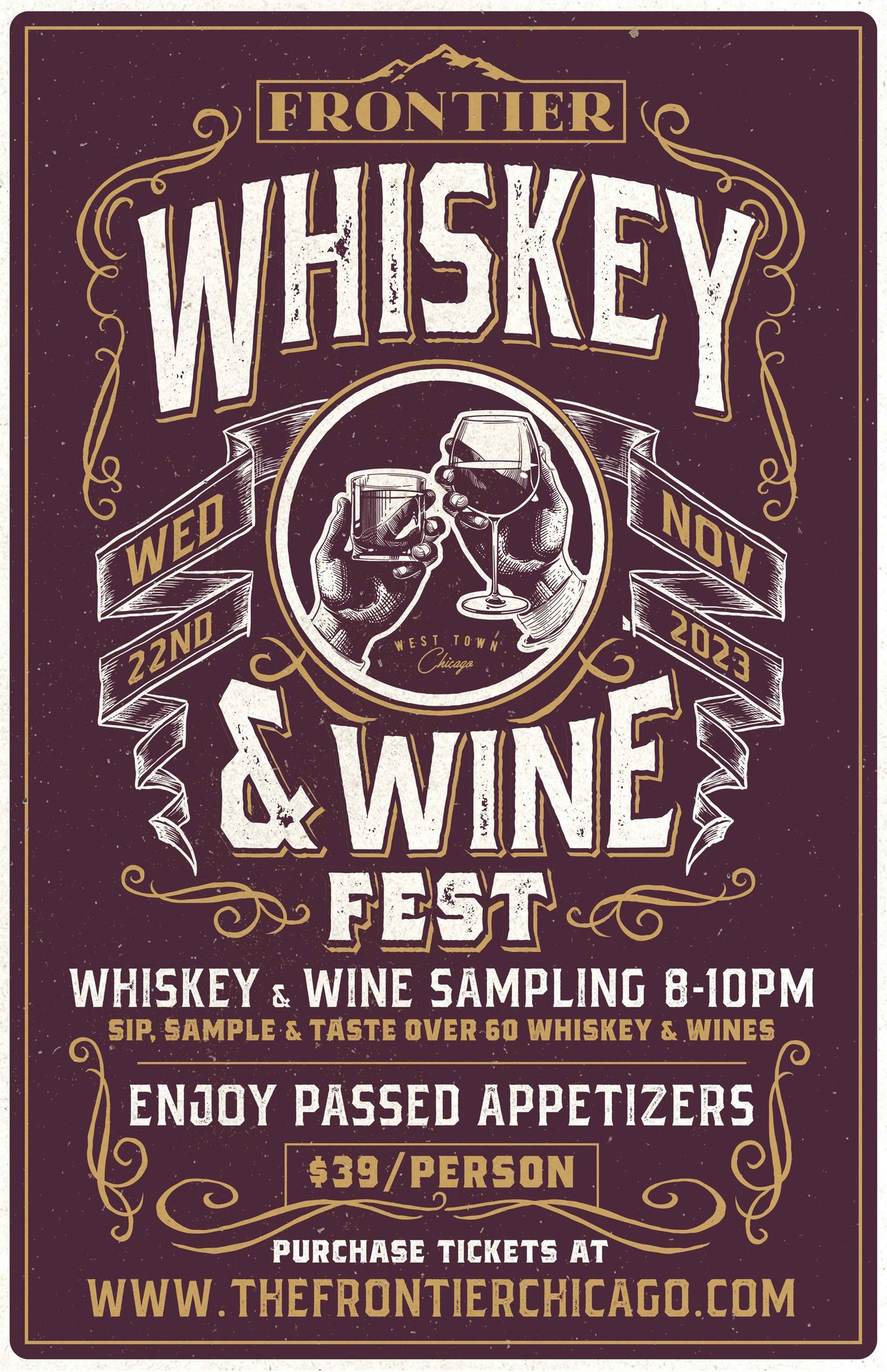 Black Wednesday Whiskey & Wine Fest - Frontier | Noble Square, Chicago, IL | Gastro Pub | Wild Game