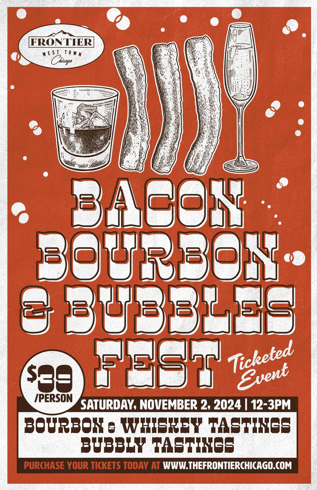 Bacon Bourbon & Bubbles Fest - Frontier | Noble Square, Chicago, IL | Gastro Pub | Wild Game