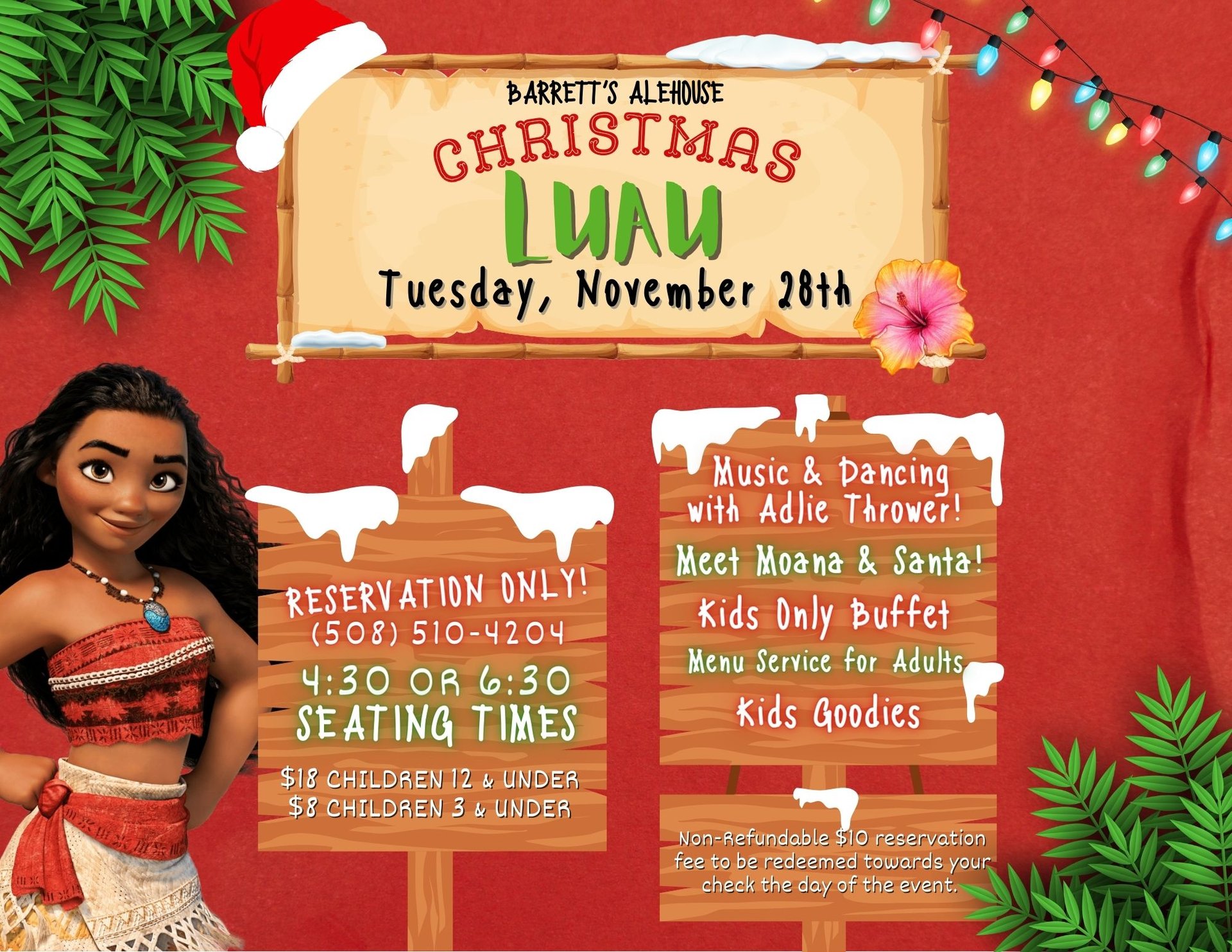 Christmas Luau - Barrett's Alehouse - American Restaurant in MA