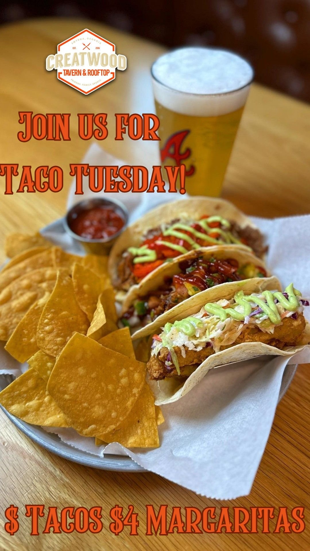 Taco Tuesday - Creatwood Tavern & Rooftop - American Restaurant in ...