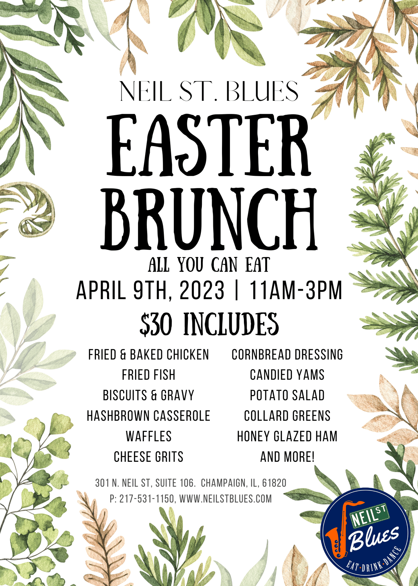 Easter Brunch Buffet - Neil St. Blues - Soul Food Restaurant in ...