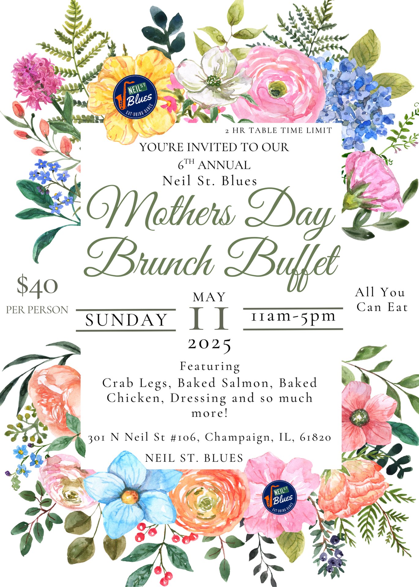 Mothers Day Brunch Buffet - Neil St. Blues - Soul Food Restaurant in ...