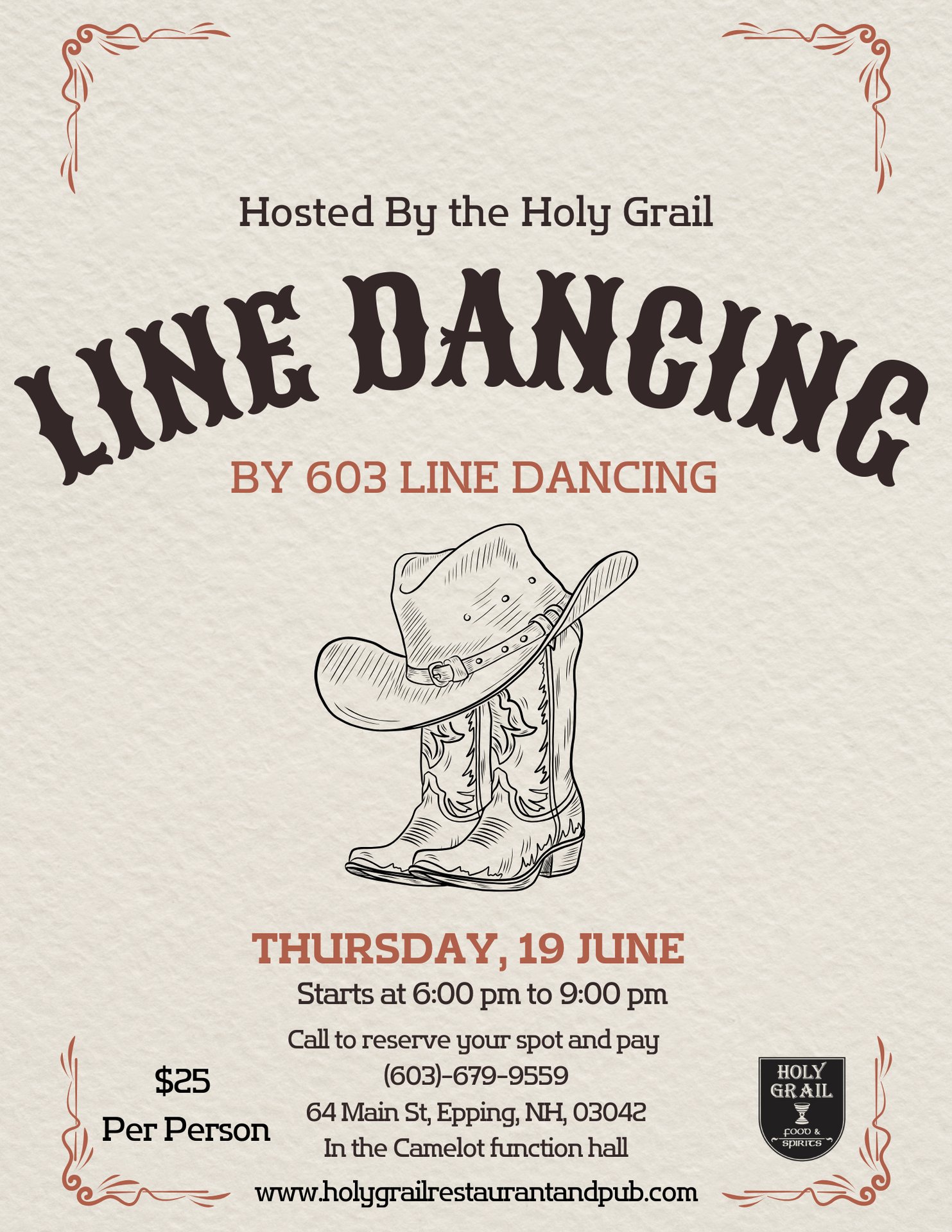 Line Dancing - Holy Grail Restaurant and Pub - Irish Restaurant in ...